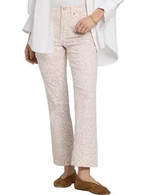 NYDJ Billie Print High Waist Ankle Mini Bootcut Jeans - Snow Leopard