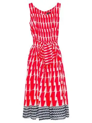 Samantha Sung Aster Midi Dress With Impero Ombre-print - Red