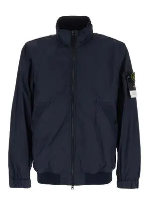 Stone Island Zip-up Bomber Jacket - Black