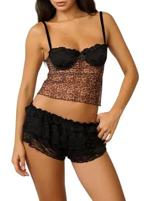 KAT THE LABEL Alix Underwire Camisole - Leopard