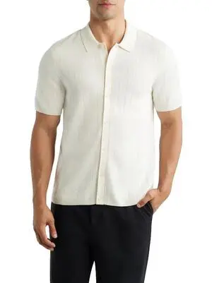 REIGNING CHAMP Piazza Rib Cotton & Linen Full Button Cardigan