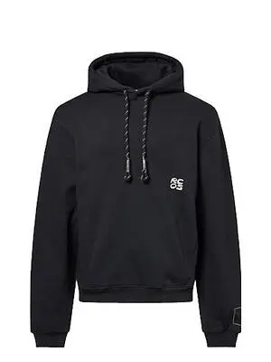 Reese Cooper Stack Logo Cotton-fleece Hoodie - Black