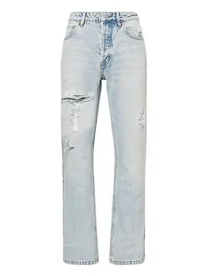 COLE BUXTON Light-wash Ripped Denim Jeans - Light Blue
