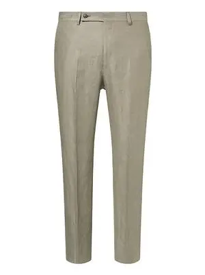 Corneliani Elasticated-waist Linen Trousers - Green Coloured 053