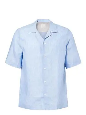 Paul Smith Short-sleeve Linen Shirt - Blue