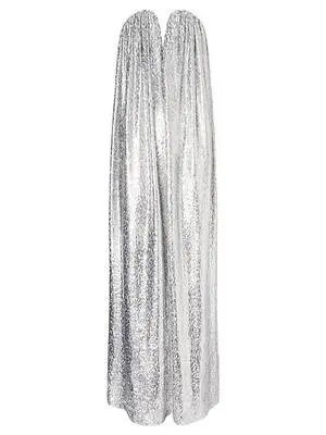 Stella McCartney Strapless Fil Coupe Gown - Silver