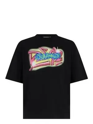 Dsquared2 S71gd1652 Loose Fit Tee Shirt - Black