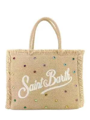 MC2 SAINT BARTH Crystal-embellished Tote Bag - Neutrals