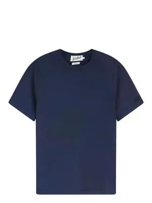 MC2 SAINT BARTH Embroidered-logo Cotton-crepe T-shirt - Blue