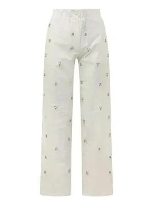 A PAPER KID Crystal-embellished Trousers - White