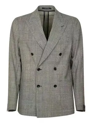 Tagliatore Prince Of Wales Check Double-breasted Jacket - Grey