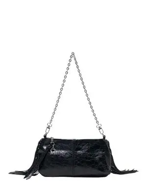 Maje Patent Leather Miss M Pouch Bag - Black