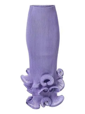 Carolina Herrera Pencil Skirt With Ruffled Hem - Purple