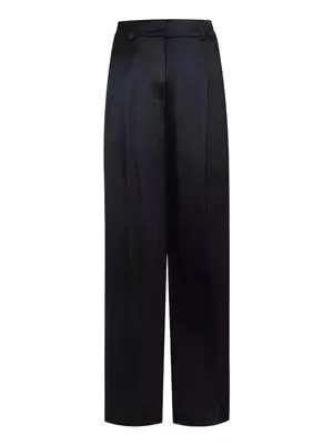 Peserico Satin Wide-Leg Trousers Blue
