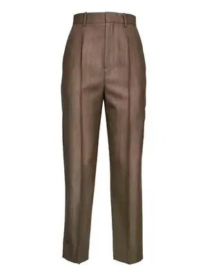 Victoria Beckham Pressed-crease Tailored Trousers - Brown