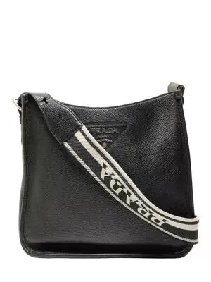 Prada Logo-plaque Shoulder Bag - Black