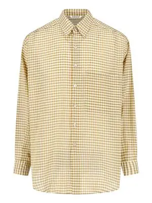 Auralee Checkered Shirt - Beige