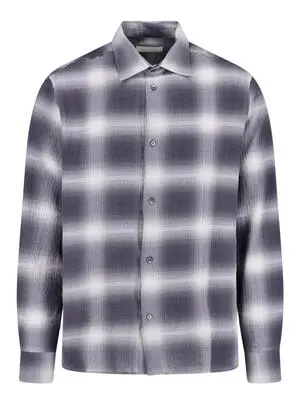 Auralee Checkered Shirt Gray