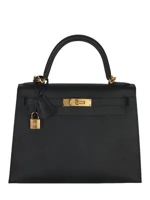 Hermès Kelly 28 Leather Handbag - Black