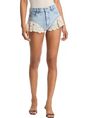 FRAME The Crochet Ruffle Shorts - Outlaw