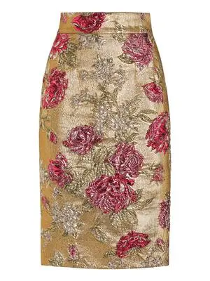 Dolce & Gabbana Fitted Floral Jacquard Skirt - Multicolor