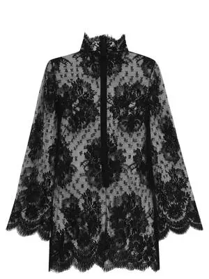 Dolce & Gabbana Lace High Neck Dress - Black