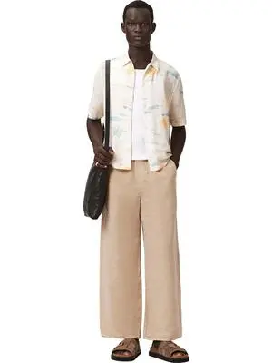 ALLSAINTS Korten Linen-Blend Pants Brown