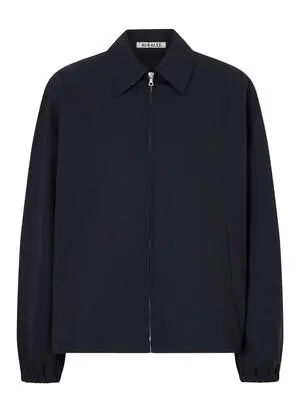 Auralee Wool And Mohair-Blend Jacket Navy