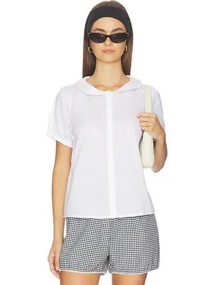 RAT BOI Puff Sleeve Button-down Top - Cloud Dobby