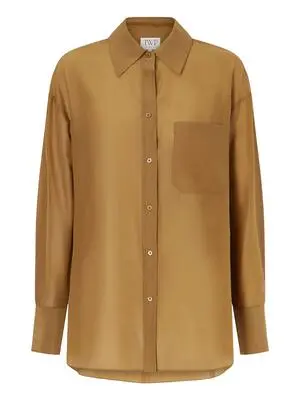 TWP Big Joe Cotton And Silk-Blend Shirt Beige