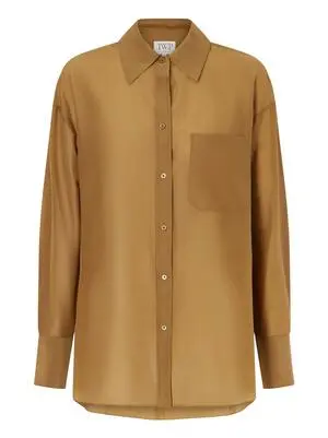 TWP Big Joe Cotton And Silk-Blend Shirt Neutrals