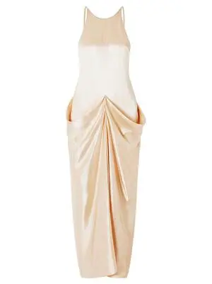 Khaite KHAITE Kent Open-back Draped Maxi Dress Pink