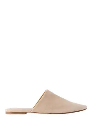 AeydĒ Rega Suede Slides - Neutrals