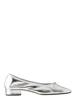 AeydĒ Onda Bow-detailed Crinkled Metallic Leather Pumps - Silver