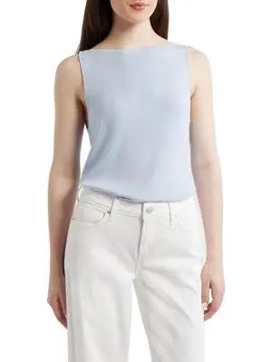 MANGO Boat Neck Cotton-Blend Top