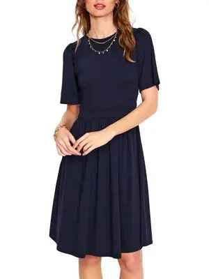 Boden Cotton Blend Jersey Dress - Navy
