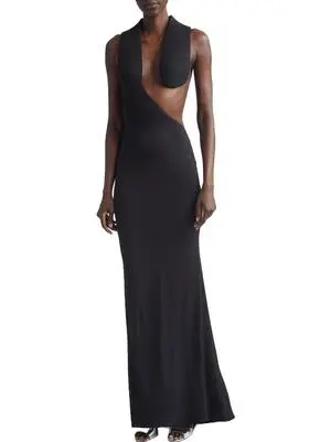 TOM FORD Asymmetric Jersey Gown - Black