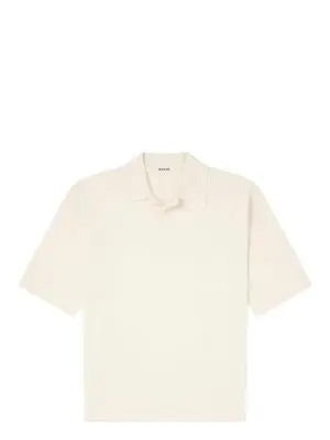 Auralee Auralee - Knitted Silk Polo Shirt - Men - Neutrals - 4 Ivory