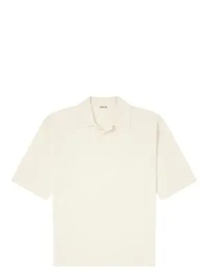 Auralee Knitted Silk Polo Shirt - Neutrals