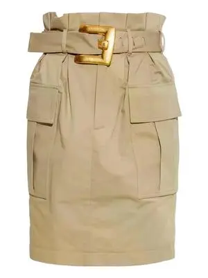 Balmain Belted Cargo Mini Skirt - Neutrals