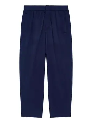 Giorgio Armani Cashmere Double Jersey Flat-front Trousers - Navy Blue