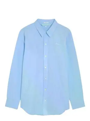 MOTHER Embroidered Cotton Shirt - Blue