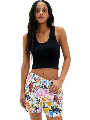 Closed Printed Pull-on Shorts - Multicolor