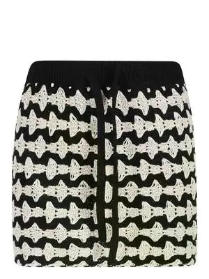 ROBERTO COLLINA Geometric-pattern Mini Skirt - Black