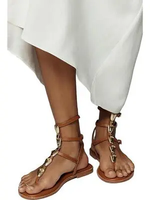 CECILIA NEW YORK Crystal Ankle-strap Sandals - Tan