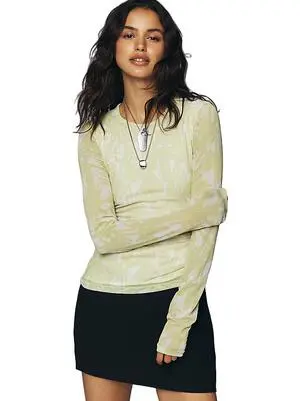Rag & Bone Yana Long-sleeve Mesh Top - Endive