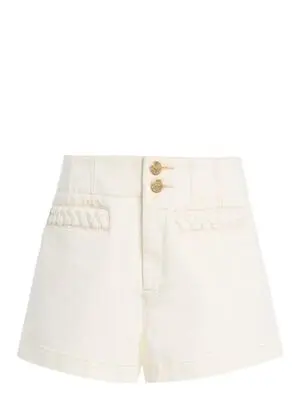 Zimmermann Roselight High-rise Denim Shorts - Ivory