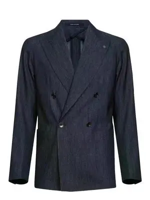 Tagliatore Double-breasted Peak-lapel Blazer - Blue