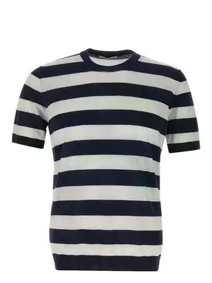 KANGRA Striped Knit Sweater - Blue