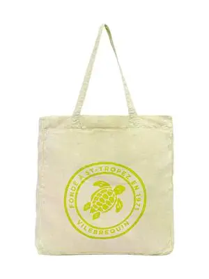 Vilebrequin Turtle Print Linen Beach Bag - Neutrals